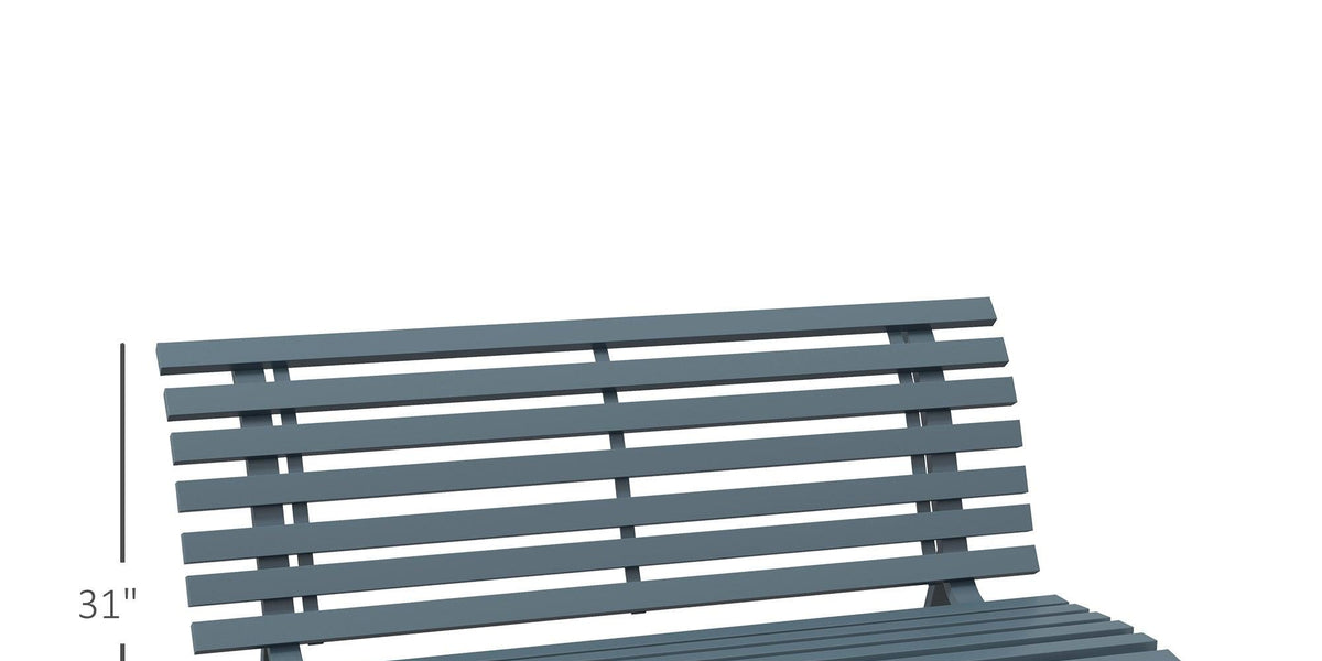 Outsunny Outdoor Bench Patio Bench, Aluminum Lightweight Park Bench wi