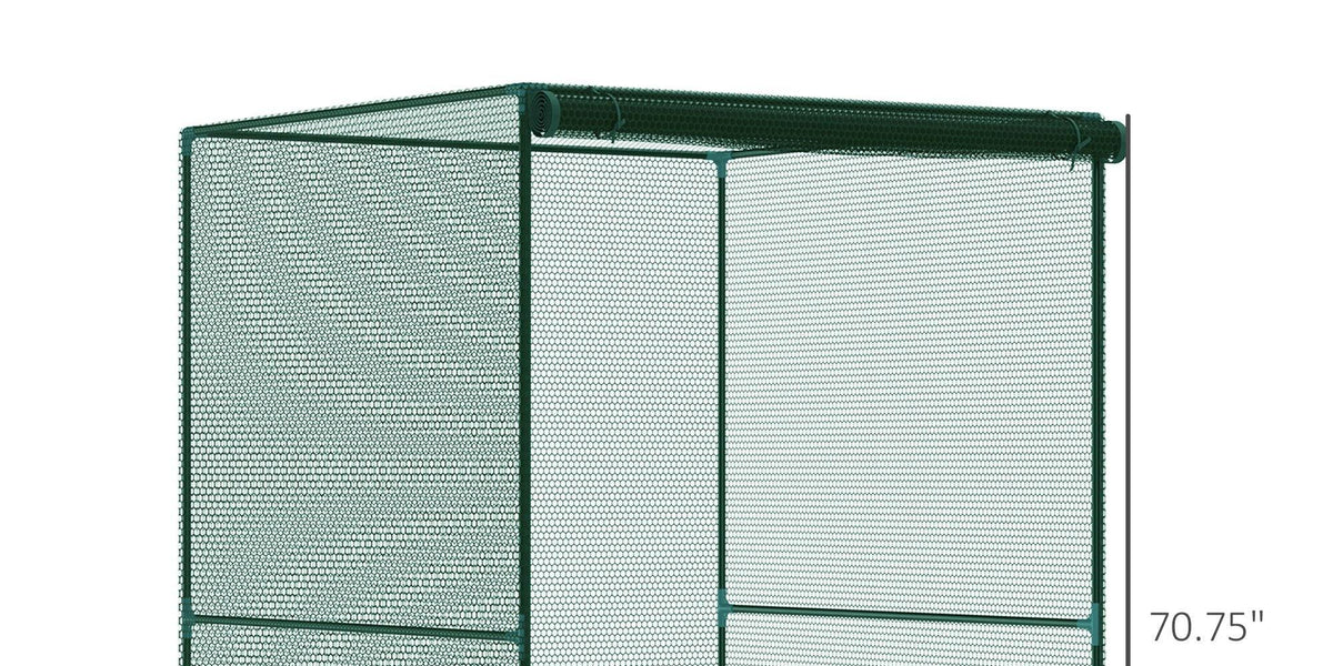 Outsunny Walk-in Crop Cage, Plant Protectors from Animals with Roll Up