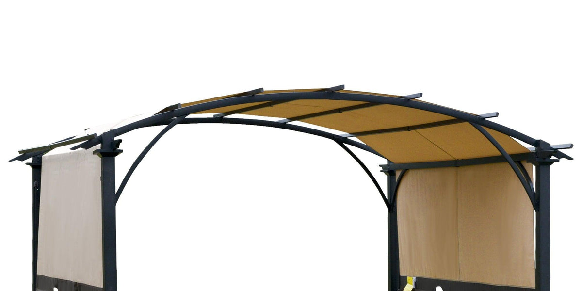 11.5' x 11.5' x 8' Outdoor Retractable Canopy Pergola Steel Frame Pati