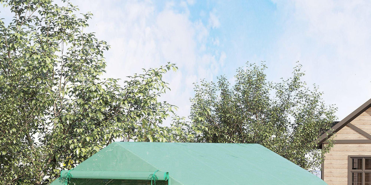 12' x 10' x 7' Outdoor Walk-In Tunnel Greenhouse, Hot House with Roll-