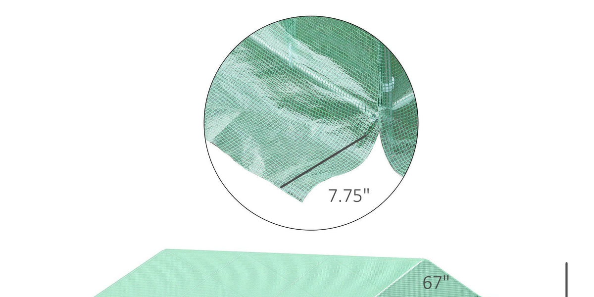 12' x 10' x 7' Outdoor Walk-In Tunnel Greenhouse, Hot House with Roll-