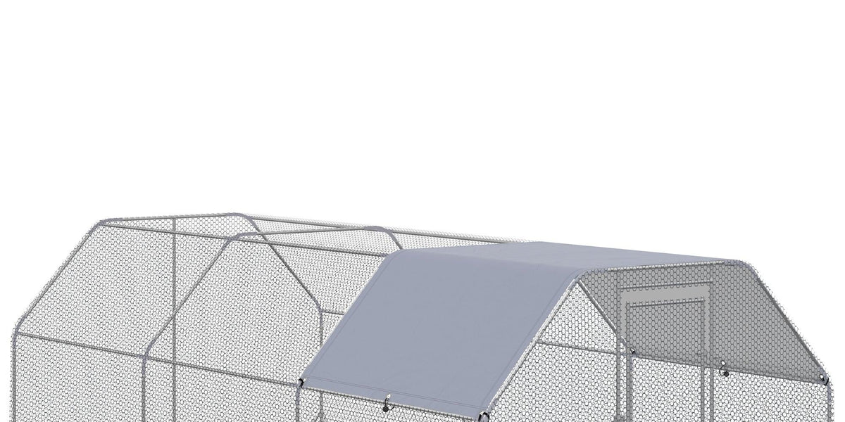 18.7' x 9.2' x 6.4' Large Chicken Coop for 15-18 Chickens, Walk In Chi