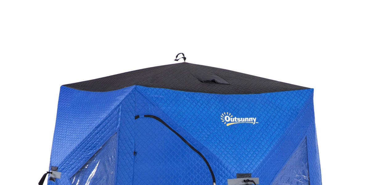 2 Person Insulated Ice Fishing Shanty Pop-Up Portable Ice Fishing Tent