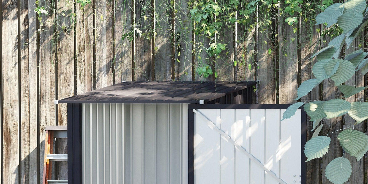 3.3' x 3.4' Metal Lean-to Garden Shed, Outdoor Weather Resistant Stora