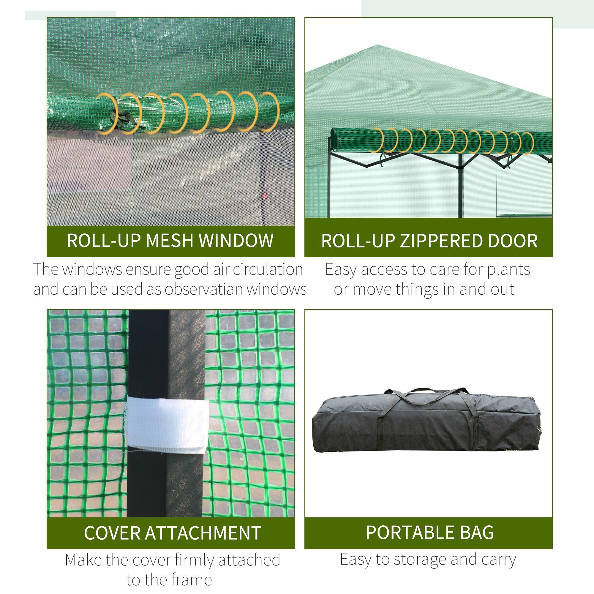 8' x 6' Portable Walk-in Greenhouse, Folding Pop-up, Outdoor Canopy Gr