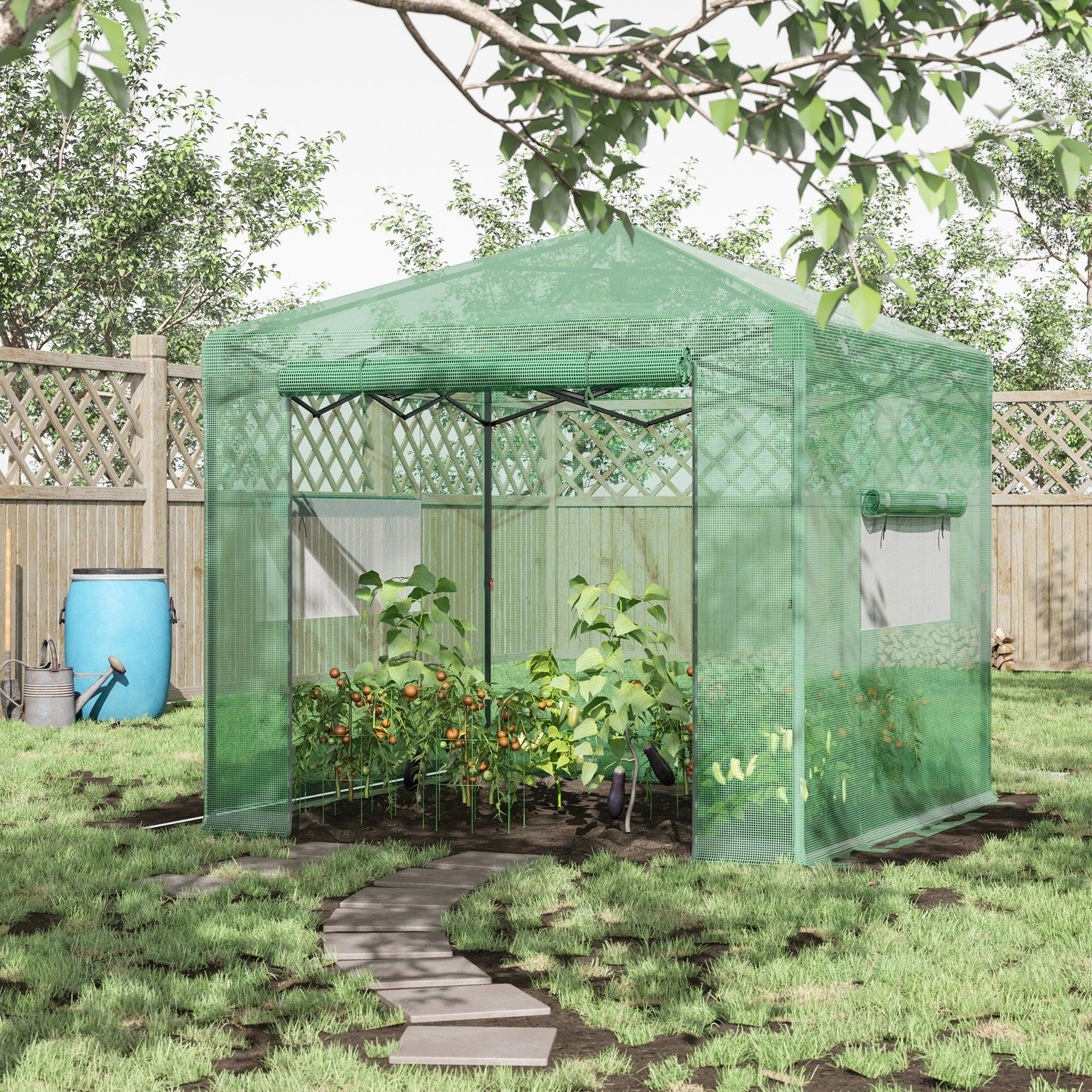 8' x 6' Portable Walk-in Greenhouse, Folding Pop-up, Outdoor Canopy Gr