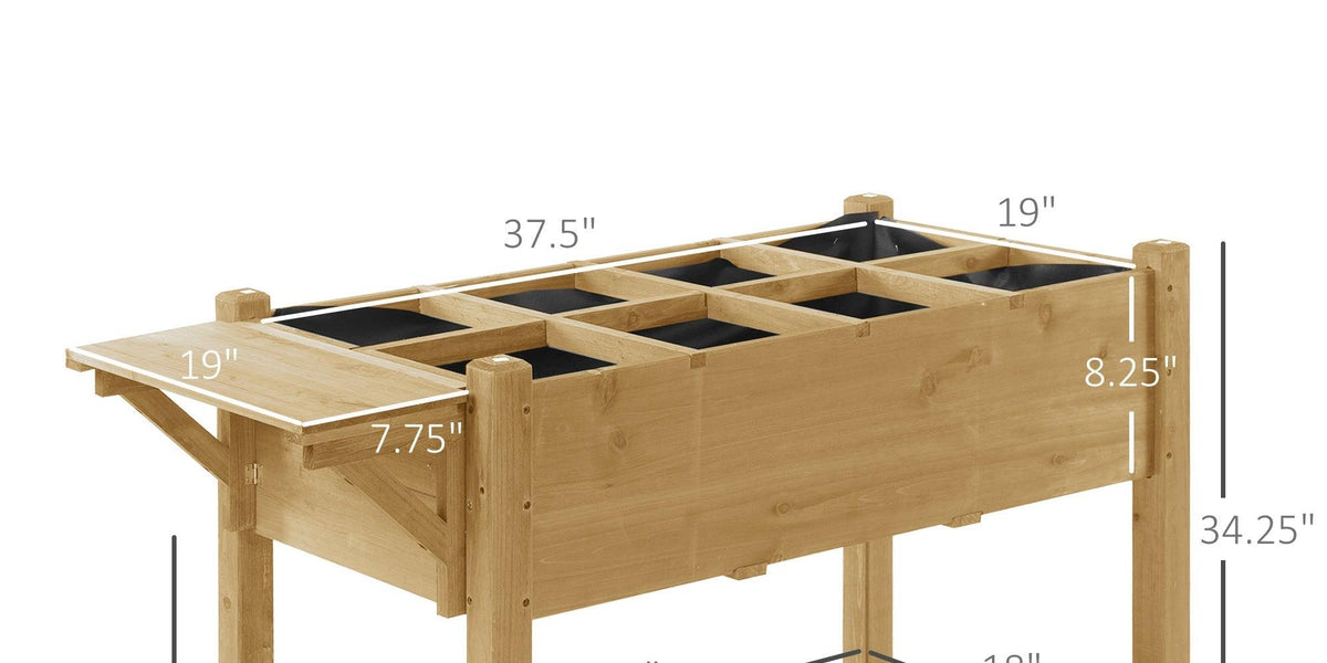 Garden Bed Raised Planter Boxes, storage Shelving & Lockable Wheels
