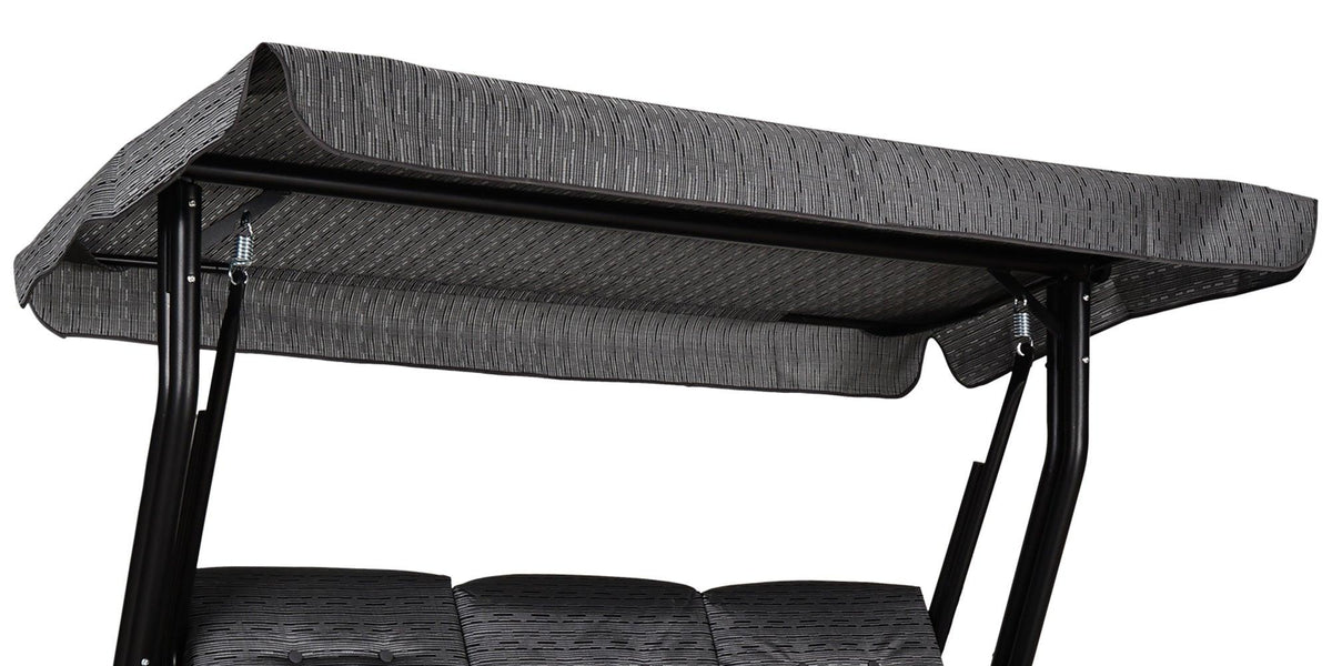 Outdoor Patio Porch Swing Bench with Included Adjustable Shade Awning
