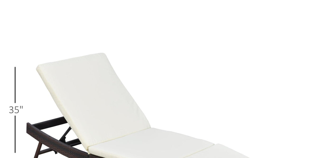 Patio Chaise Lounge, Pool Chair with 5 Position Adjustable Backrest