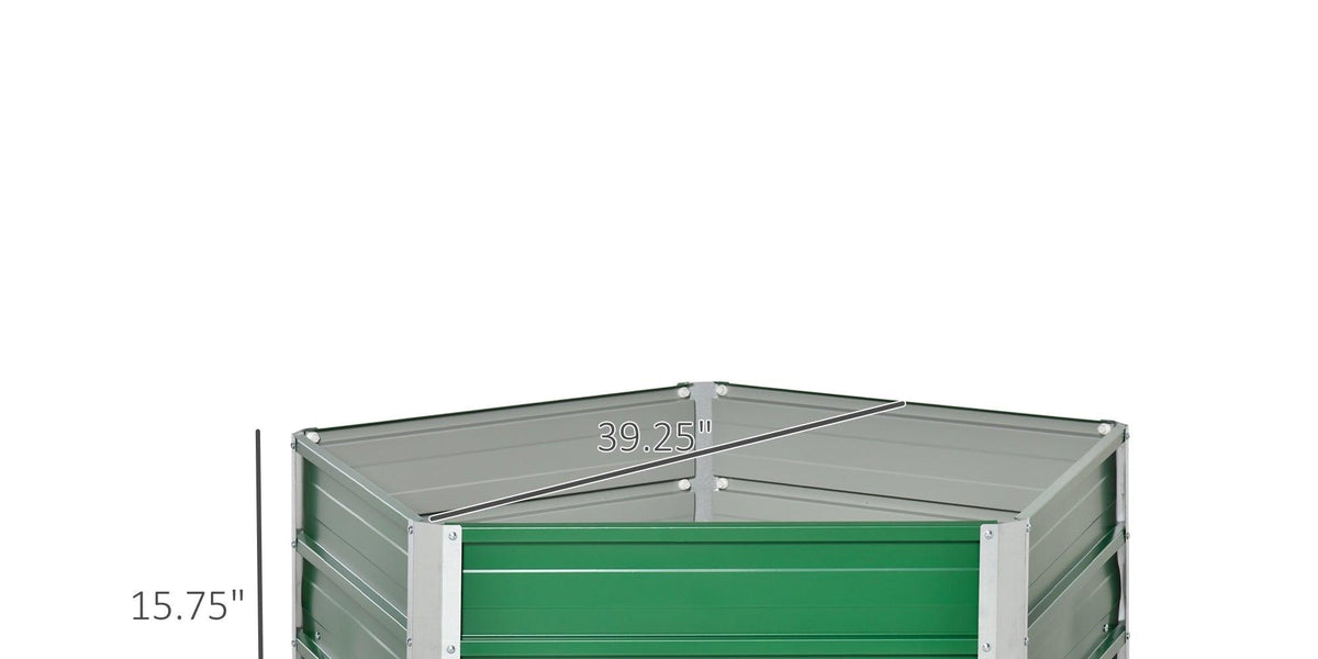 Pentagon Raised Garden Bed, Elevated Large Metal Planter Box w/ Instal