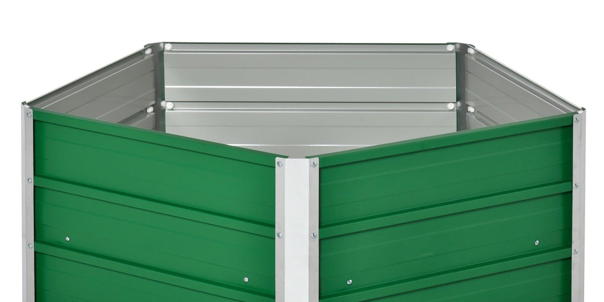 Pentagon Raised Garden Bed, Elevated Large Metal Planter Box w/ Instal