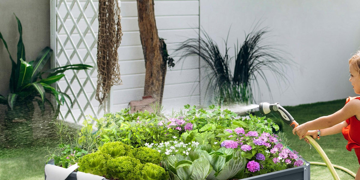 Pentagon Raised Garden Bed, Elevated Large Metal Planter Box w/ Instal