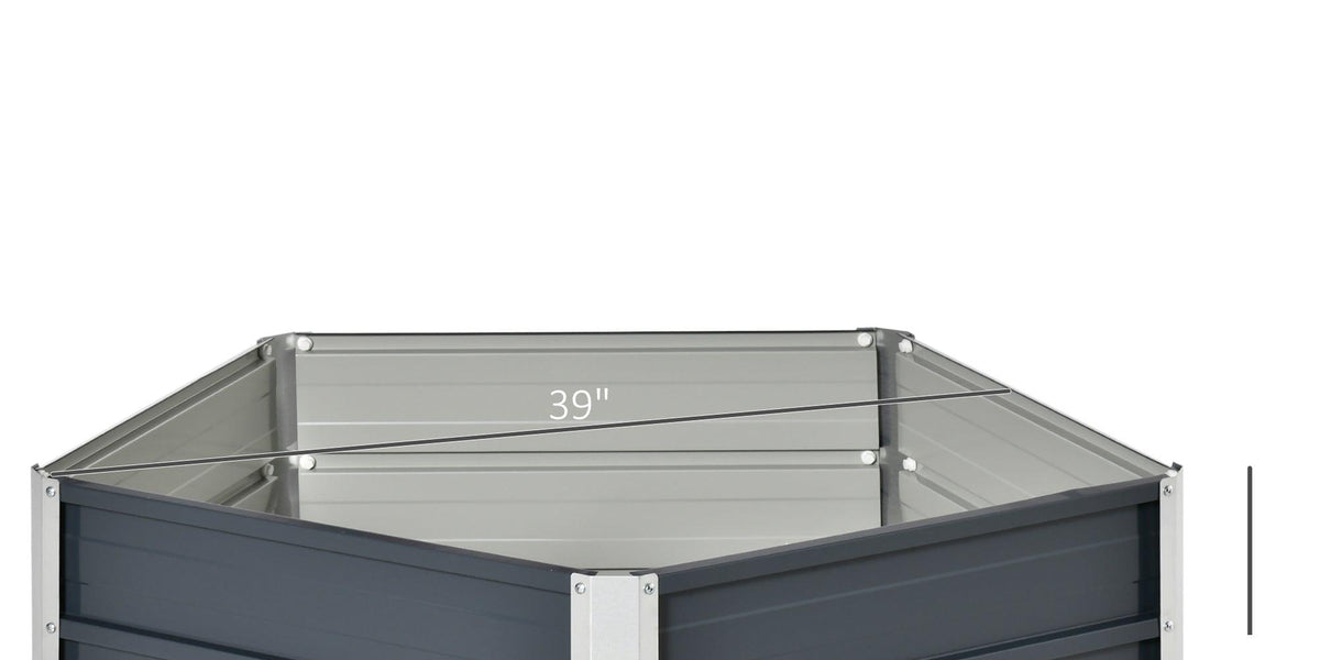 Pentagon Raised Garden Bed, Elevated Large Metal Planter Box w/ Instal