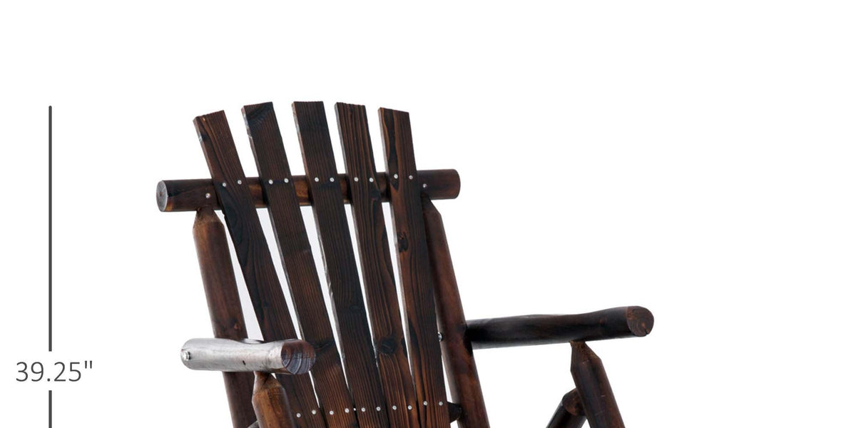 Wooden Rustic Rocking Chair, Indoor Outdoor Adirondack Log Rocker with