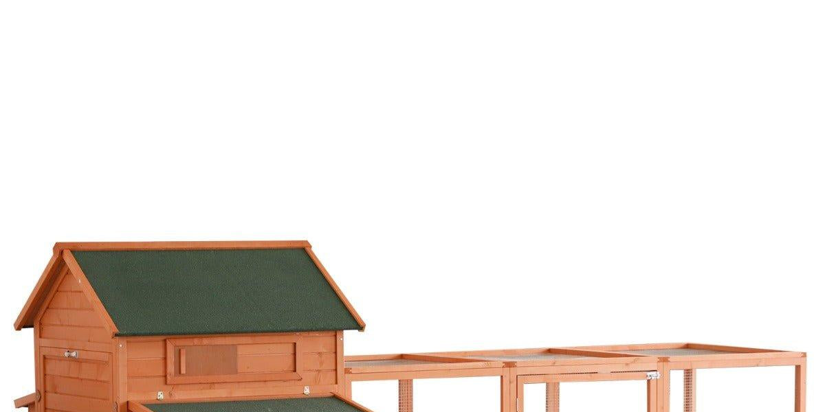 XL Solid Wood Deluxe Outdoor Lockable Chicken Coop Kit with Nesting Bo